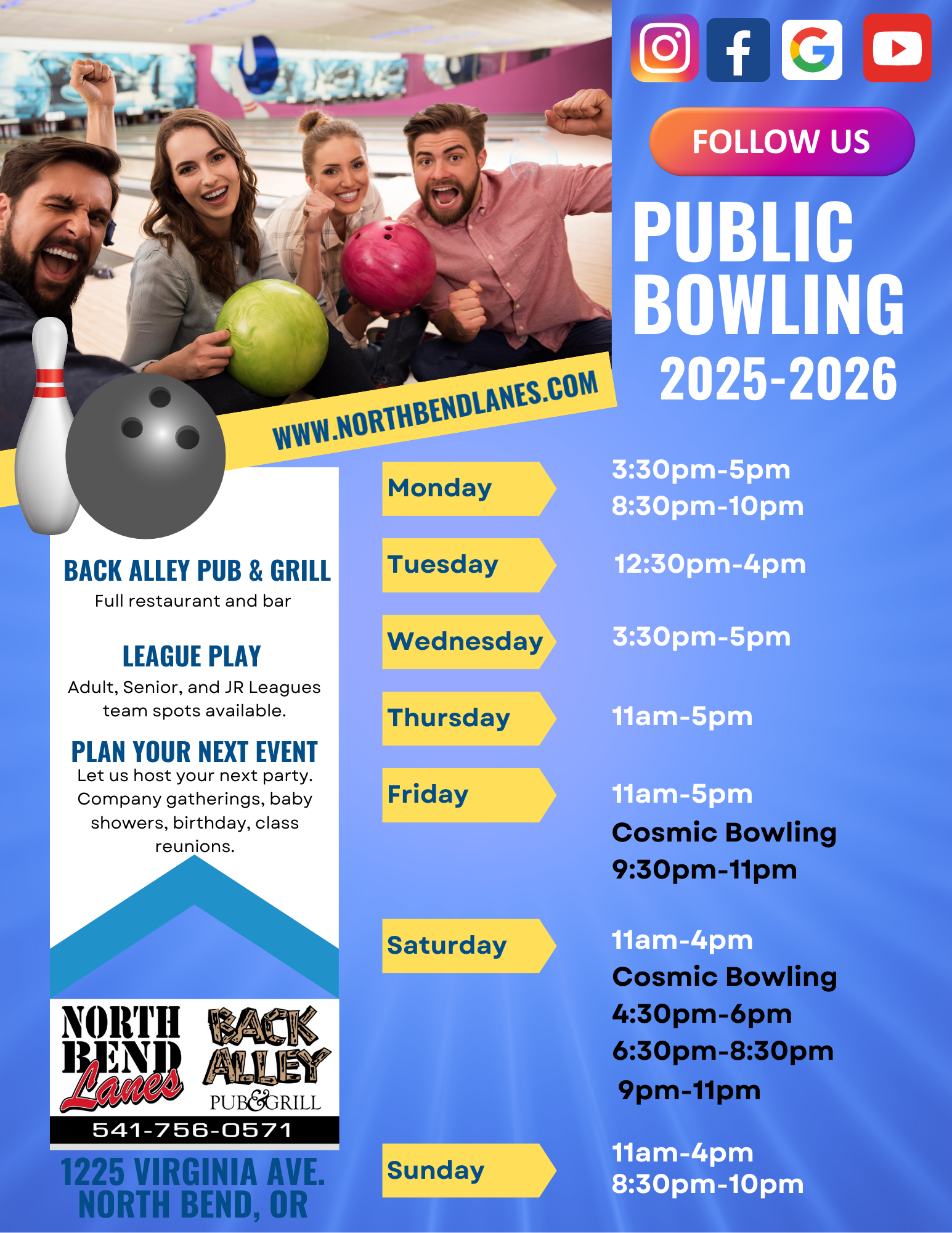 Public Bowling | North Bend Lanes, OR 97459